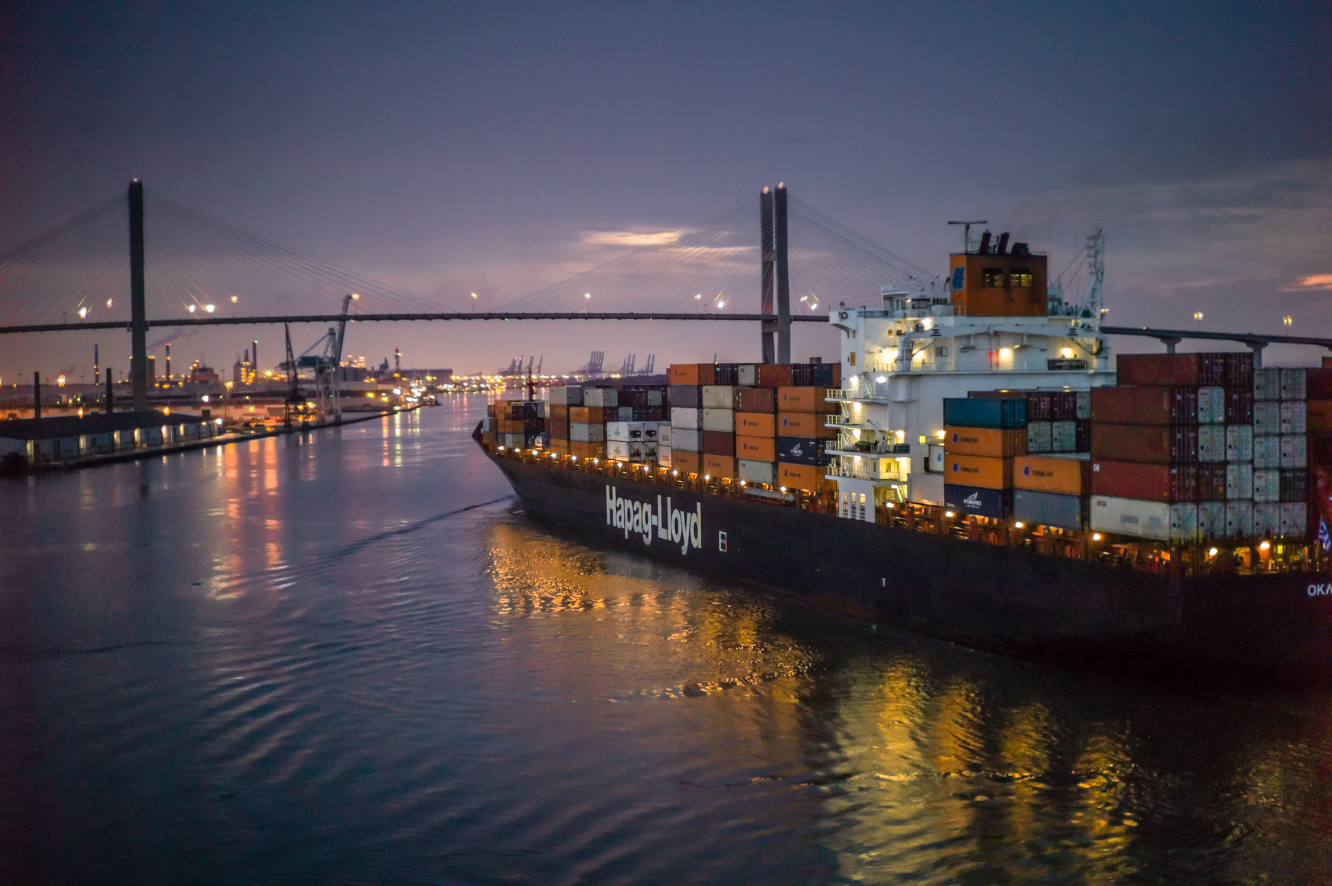 Cargo Ship on the Savannah River – Duane Pandorf Photography